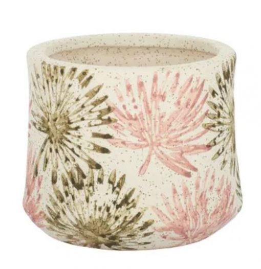 PIERS CERAMIC POT 15.5X13.5CM PINK/GREEN | The Garden Feast